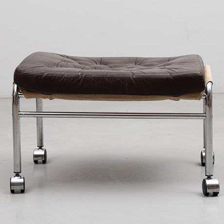 NOBORU NAKAMURA. A footstool, “Bore”, seat with leather upholstery ...