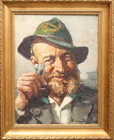 HARRY HAERENDEL, (1886 - 1991), Hamburg, Tyskland, Olja på duk, man med ...