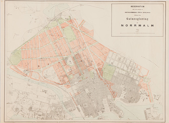 2 MAPS NORRMALM, 1877, Lithographic Institution of the General Staff ...