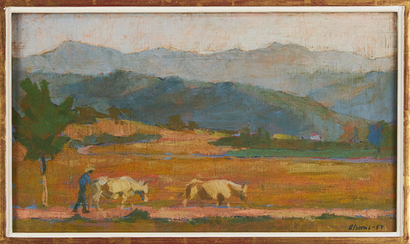 OLLE ISAEUS. “Oxar” oil on canvas, signed and dated O Isaeus, 1954 ...