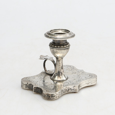 FRANS VIKTOR SYRENIUS. Nattljusstake, silver,813H, Åbo,1896. Silver ...