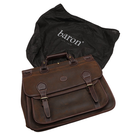 A BARON LEATHER SATCHEL CASE. Vintage & Designer Fashion - Auctionet