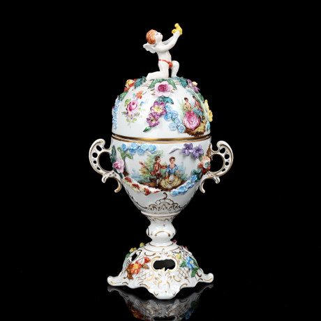 A Dresden porcelain lockurn, mid 20th century. Ceramics & Porcelain ...