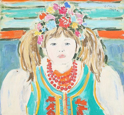 IZABELA CHMIELINSKA-ZBROZEK. GIRL PORTRAIT. Art - Paintings - Auctionet