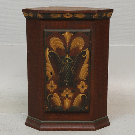 HÖRNSKÅP, vägghängt, allmoge, målat trä, 1800/1900-tal. Allmoge ...