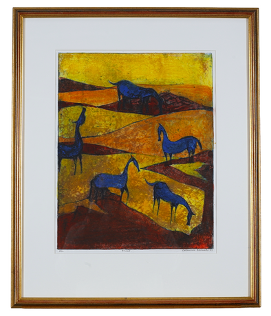 CATHARINA EDLUND. “Freedom”, lithograph in colour, signed and numbered ...