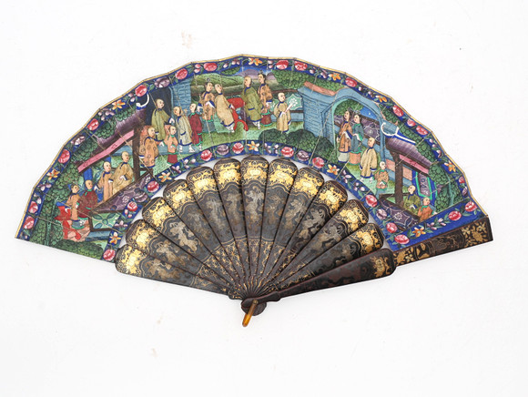 Chinese "thousand faces" fan, 19th Century. Asiatica - Auctionet