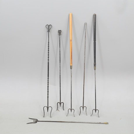 FIREFORKS, metal, forged, 6 pieces, 1800/20th century. Silver & Metals ...