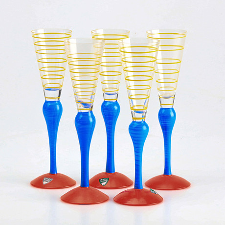 SNAPSGLAS, 5 stycken, glas "Clown" Anne Nilsson, Orrefors. Glas ...