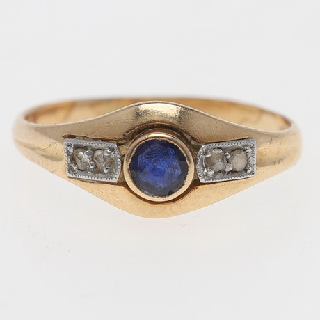 RING, 18k guld med safir och diamanter. Smycken & Ädelstenar - Ringar ...