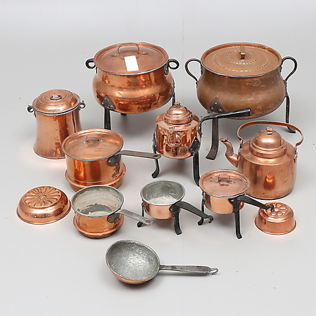 COPPER OBJECTS, 10 pcs, 19th/20th century. Silver & Metals - Pewter ...