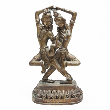 A bronze sculpture of Shiva and Parvati dancing, probably India ...