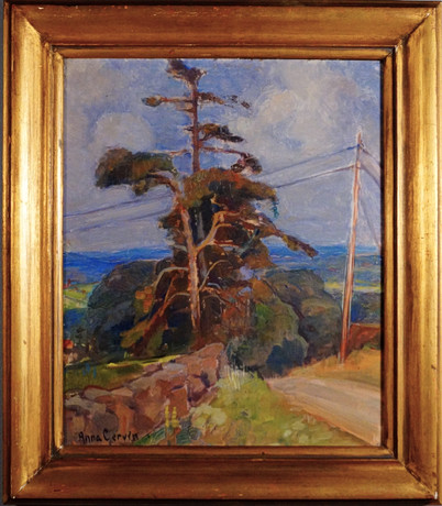 ANNA CERVIN. oil on panel, “Torpa Tofte 1935". Art - Paintings - Auctionet