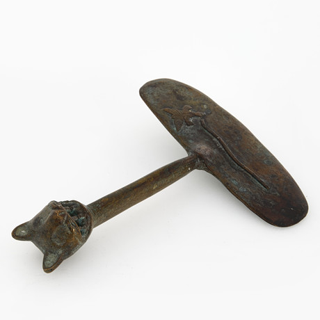 TUMI/CEREMONI KNIFE, bronze, Inca Sculptural shape, handle with closing ...