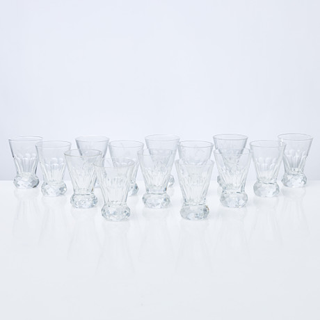 SNAPSGLAS, 14 st. frimuraremodell med motivgravyrer. Glas - Bruksglas ...