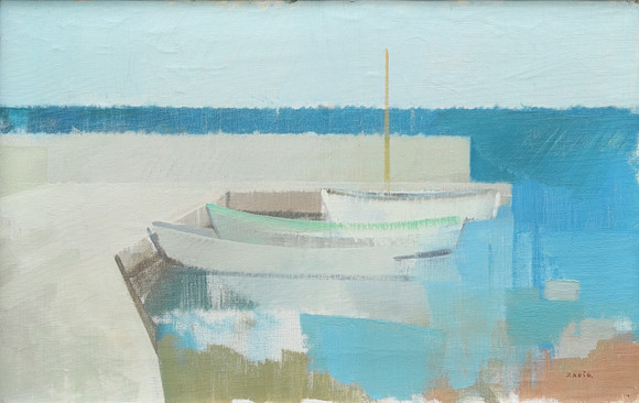 JACQUES ZADIG (1930-2023). Fiskeläge, olja på duk, signerad Zadig ...