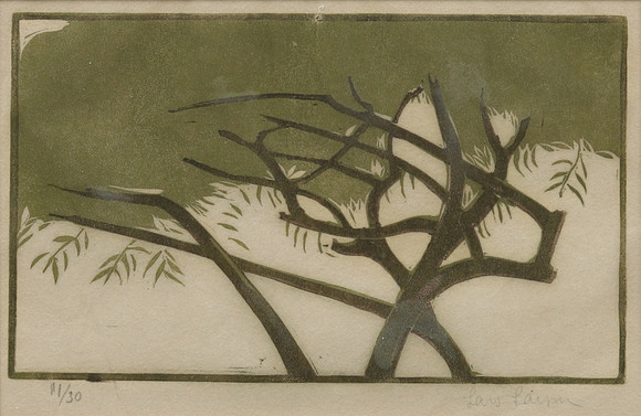 LARS LARSON (1915-1993). Tree, woodcut, signed and numbered. Art ...