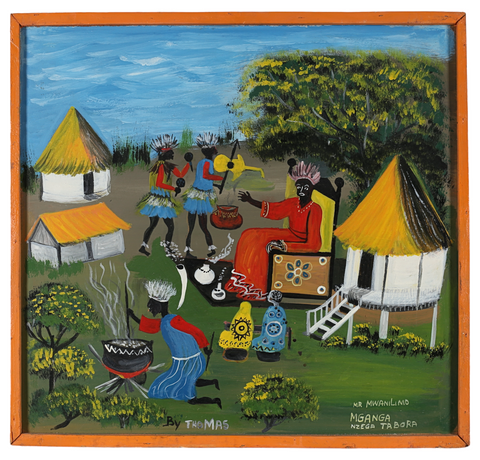 OIDENTIFIERAD KONSTNÄR. Figurkomposition, olja på pannå, signerad By ...