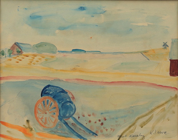 KNUT IRWE. "Mot Karaby", akvarell, signerad. Konst - Måleri - Auctionet