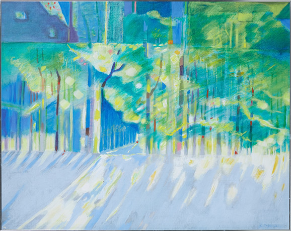 LEOPOLD FALKOWSKI (1913-1994). Landskapskomposition, olja på duk ...