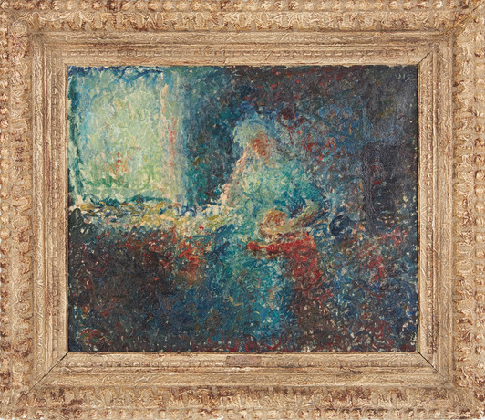 DIRK VIS (1906-2002): Kvinna med barn, signerad VIS, olja på duk. Konst ...