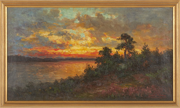 SEVERIN NILSON. Pine trees in sunset, oil on canvas. Art - Paintings ...