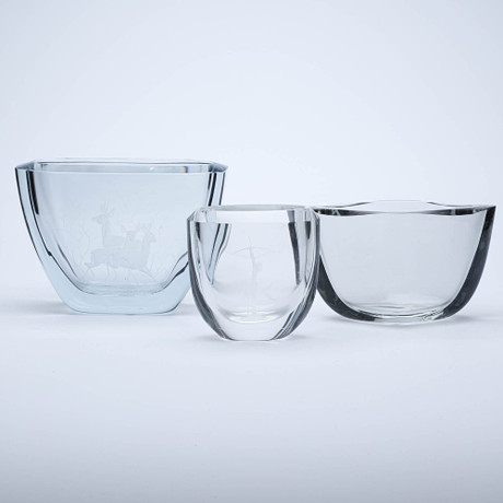 VASES 3 PCS. Glass - Other - Auctionet