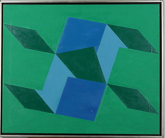 WILHELM WIK. Composition, oil on canvas, signed on verso. Art ...