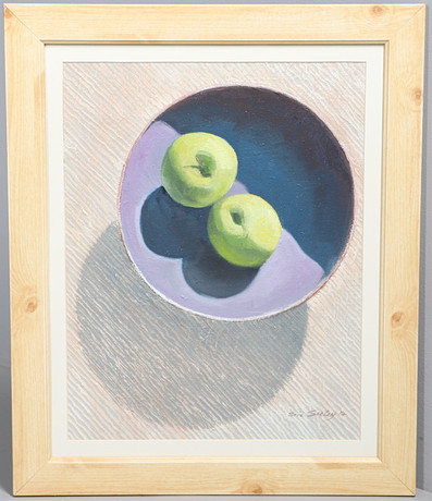 ERIC SEELEY (1951-2021). BOWL WITH TWO APPLES. Art - Paintings - Auctionet
