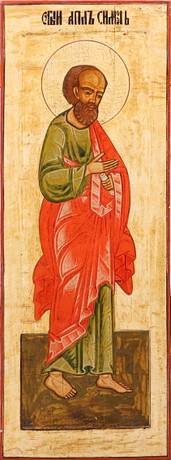 AN ICON, Saint Apostle Simon, Russia, early 18th-20th century, tempera ...