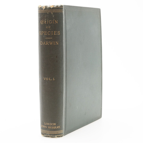 FÖRSTA VOLYMEN (AV 2) AV CHARLES DARWINS THE ORIGIN OF SPECIES I DEN ...