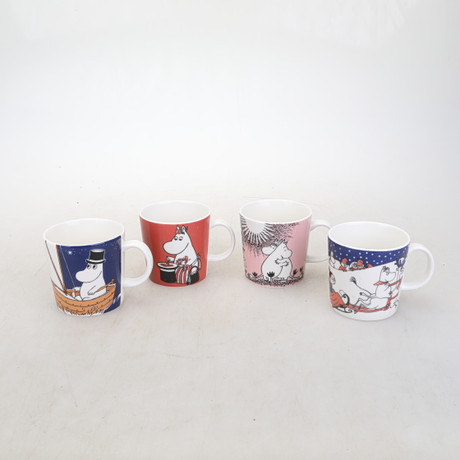 MUGGAR,4 stycken, "Mumin / Moomin", Arabia, Finland. Keramik & Porslin ...