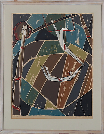 LARS GYNNING. "Acrobat Oh", color lithograph, signed and numbered 11/ ...
