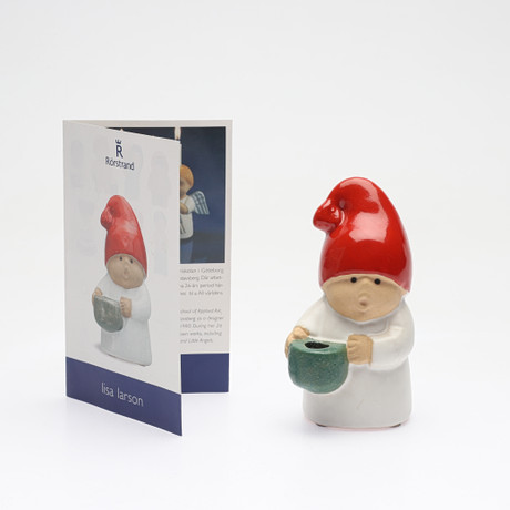 LISA LARSON. Figurin, stengods, "Tomte" ur serien "Adventsbarn ...
