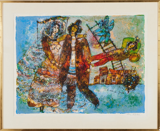 THÉO TOBIASSE. "Jacobs stege", färglitografi. Konst - Grafik - Auctionet