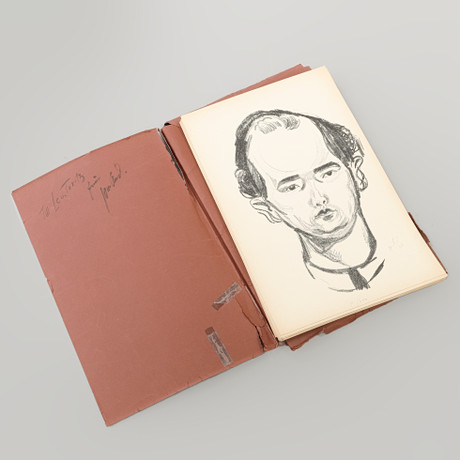 JOHN JON-AND. Mapp, "28 Croquis", litografier, Lorensbergsteatern 1922 ...