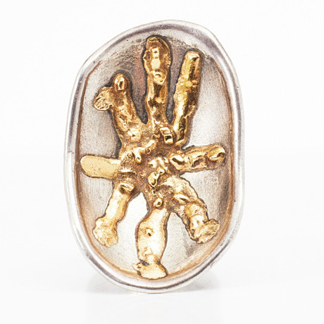 MAGNUS G:SON LIDHOLM, ring, sterlingsilver med pålagd gulddekor, Atelje ...