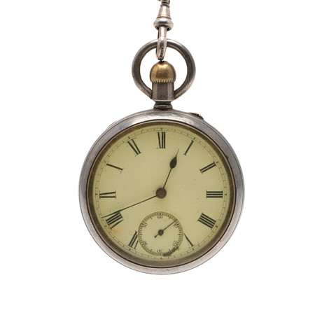 SILVER POCKET WATCH & CHAIN. Clocks & Watches - Pocket & Stop Watches ...