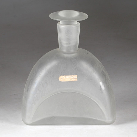 HARALD NOTINI. A decanter, frosted glass, Art Deco, Pukeberg for ...