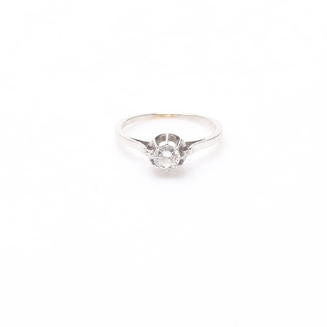 RING, vitguld, 18k guld, med slipad diamant, Nederländerna, total vikt ...