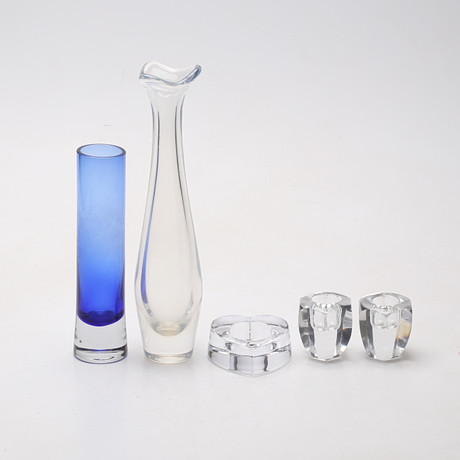 GLASS OBJECTS, 5 parts, including Orrefors. Glass - Utility glass ...