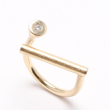 RING, 14k guld, Heiring Simplicity, diamant 1 x ca 0,05ct. Vikt ca 6,1 gram. Smycken ...