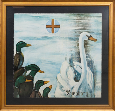 ERNST BILLGREN. "Sveaborg", färglitografi, signerad och numrerad 22/170 ...