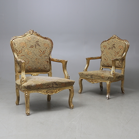 ARM CHAIRS, a pair, neo-rococo, second half of the 19th century ...