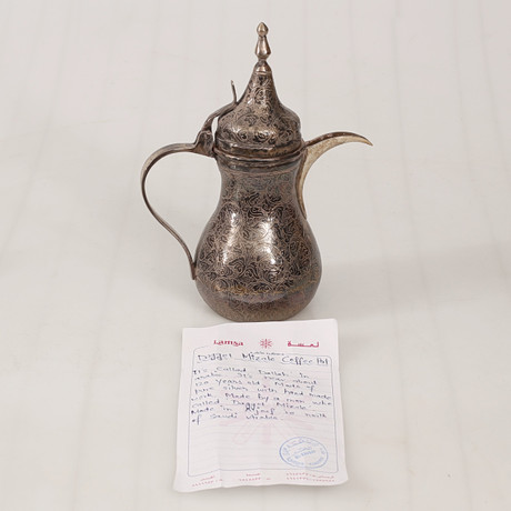 KAFFEKANNA silver,"Dallah" Saudiarabien, 1800- talets slut. Silver ...