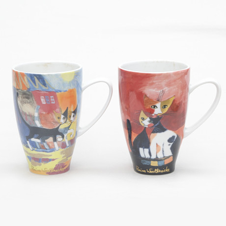 MUGGAR, 2 st, porslin, Goebel, Rosita Wachtmeister, kattmotiv, moderna. Keramik & Porslin ...