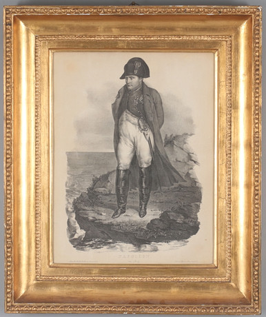 Frame, lithograph depicting Napoleon 1819, after Sarrasin, 19th century ...