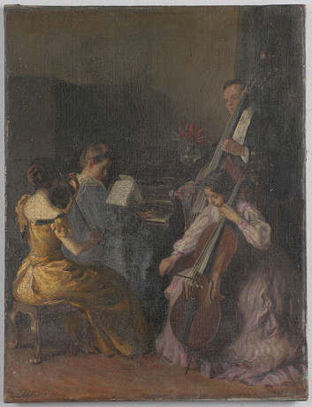 AGNES E. WALKER (FL.1887-1900). A MUSICAL QUARTET. Art - Paintings ...