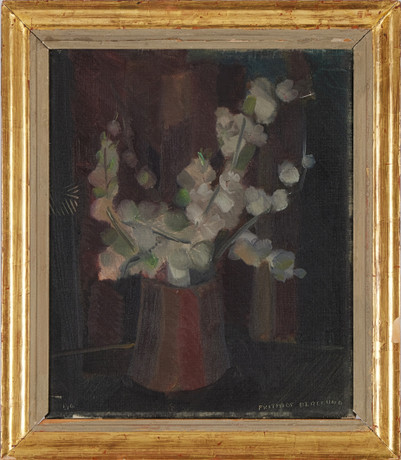 FRITHIOF BERGLUND. Blommor i vas, olja på duk, signerad 56. Konst ...