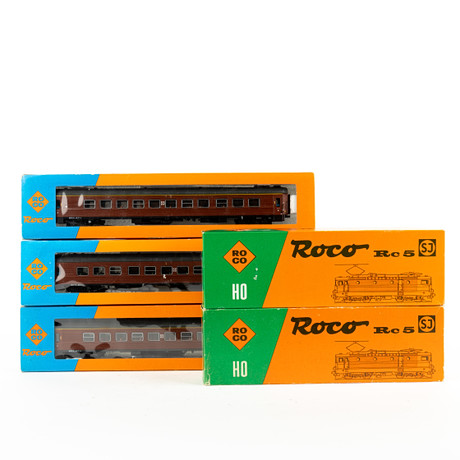 ROCO 2 st 43927 SJ:s Rc 5 och 3 st personvagnar, originalförpackning ...